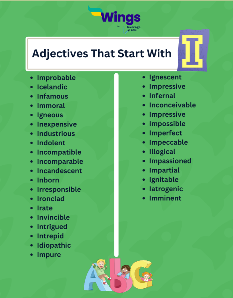 99+ Adjectives Starting With The Letter I: Meanings & Examples ...