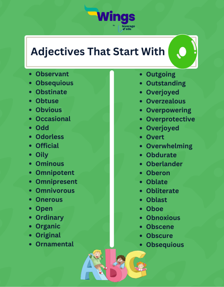 99+ Adjectives Starting With The Letter O Meanings With Examples ...