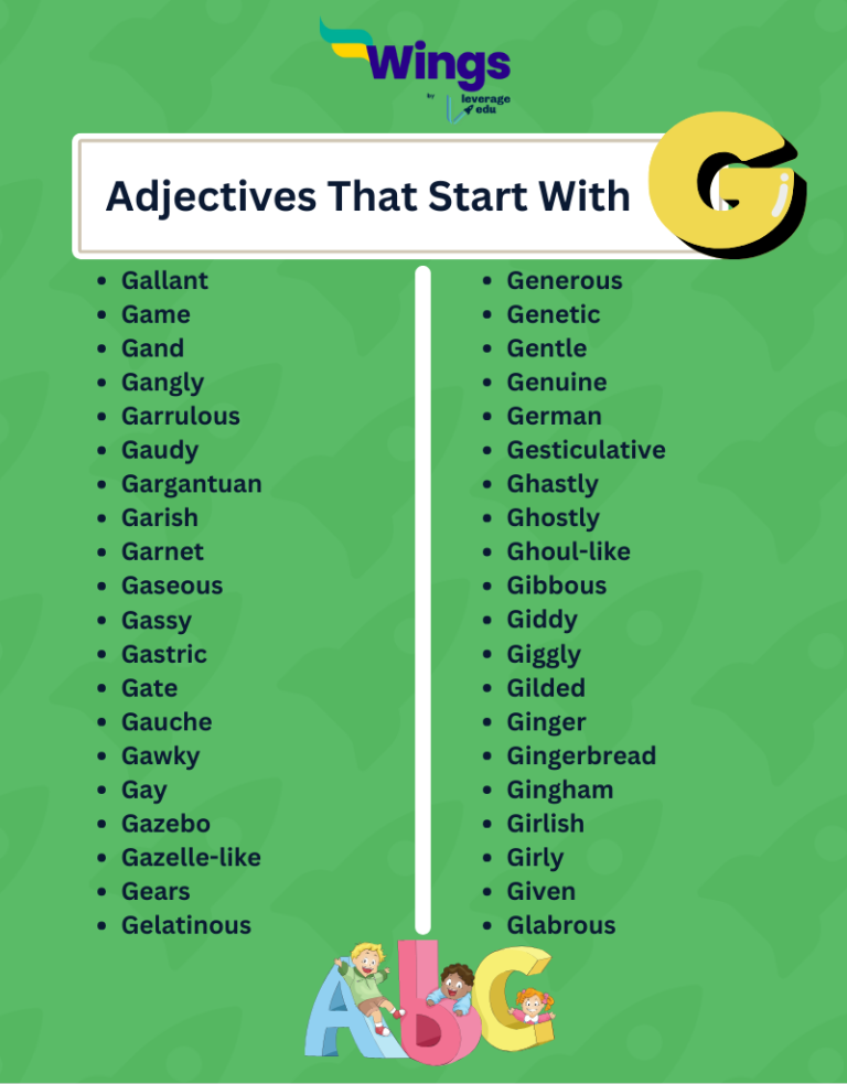 99+ Adjectives Starting with the Letter G Examples