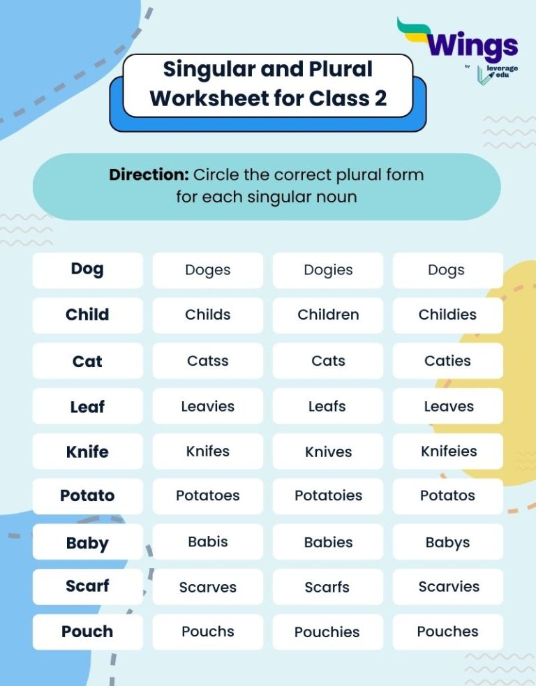 Singular and Plural Nouns for Class 2: Examples & Worksheets for Fun ...