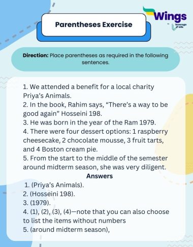 23+ Parentheses Examples in English Grammar | Leverage Edu