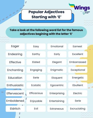 99+ Adjectives that Start with E: Check Meanings & Examples [PDF ...
