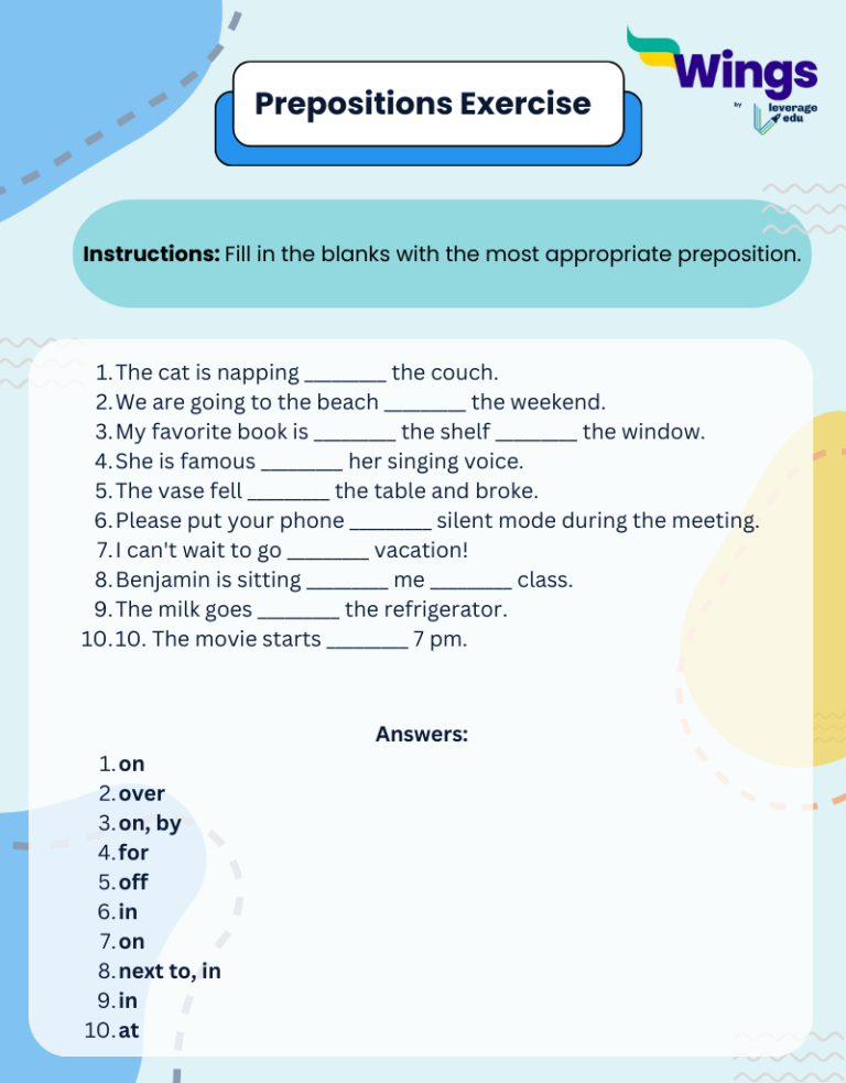 Prepositions of Directions with Examples and Exercises