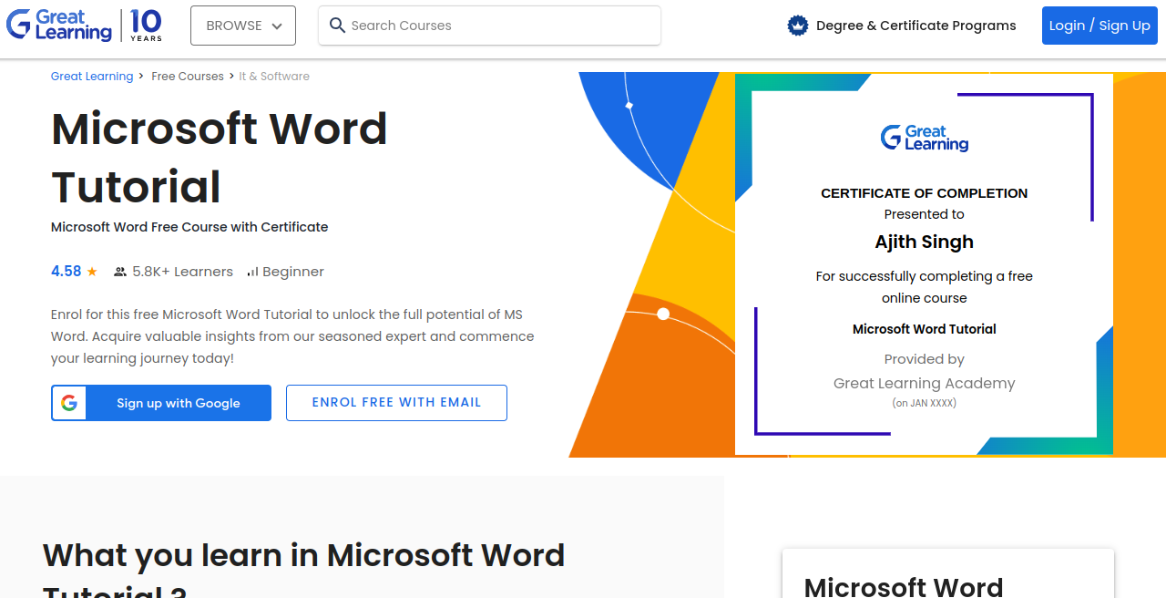 Best MS Office Free Online Courses with Certificate