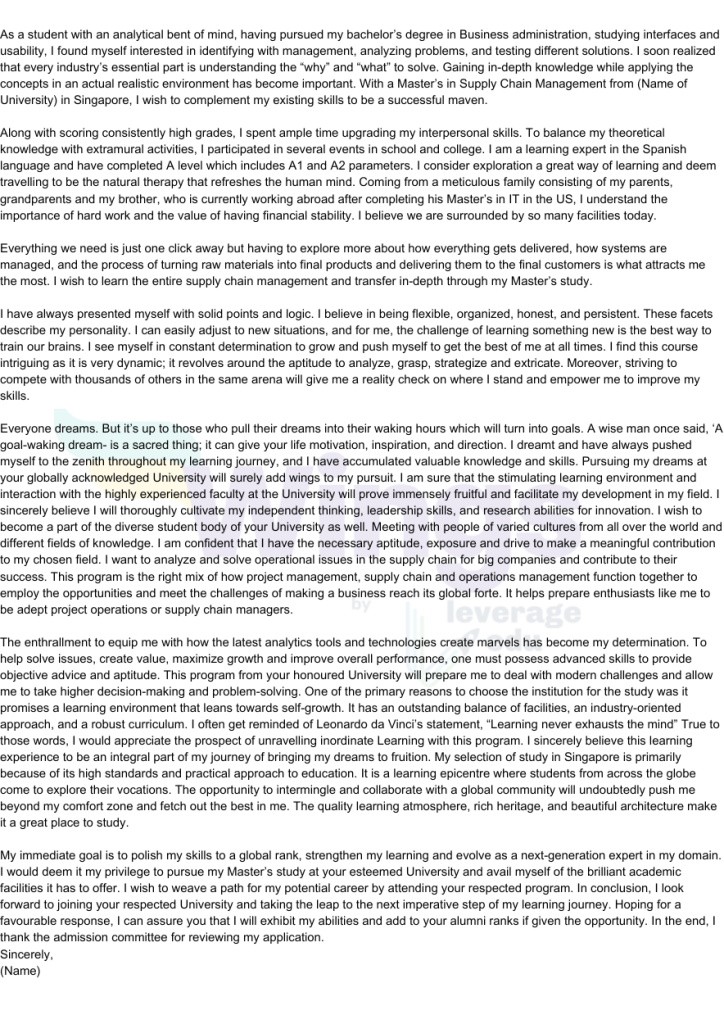 Sop For Singapore Guidelines Samples Tips And Tricks